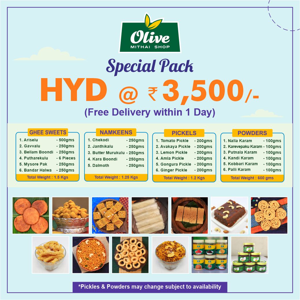 Olive Special Pack for Hyderabad – Olive Mithai Shop